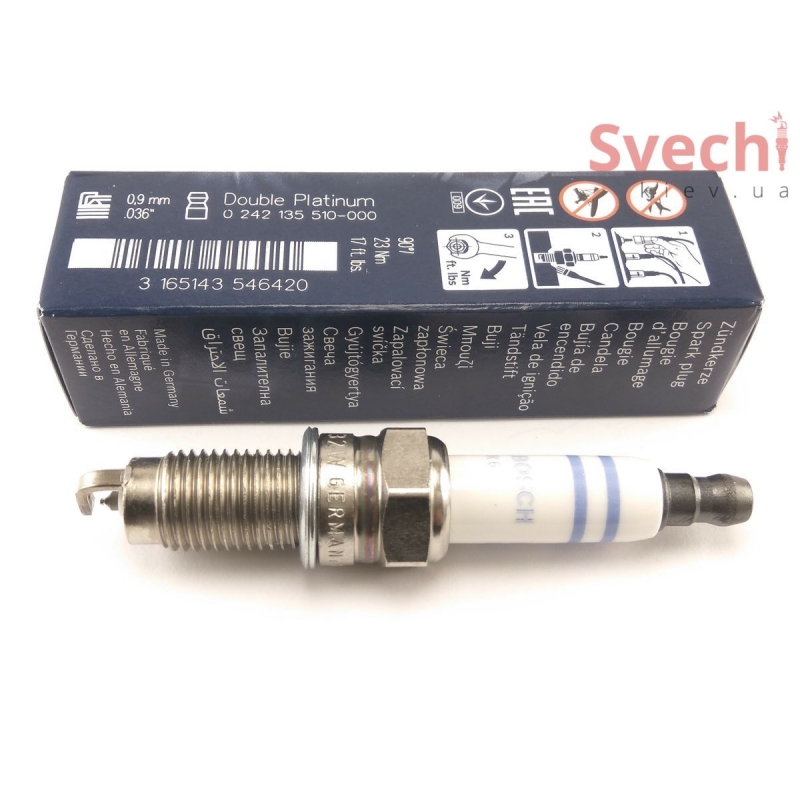 YR7LPP332W свеча зажигания Bosch Double Platinum (0 242 135 510)