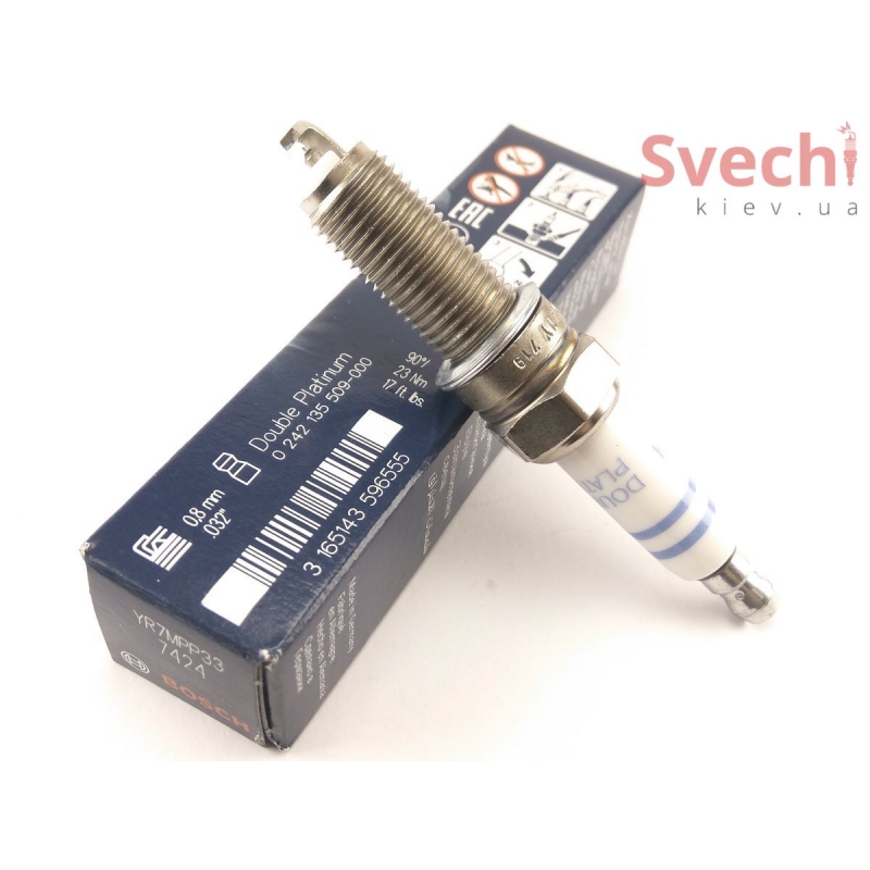 YR7MPP33 свеча зажигания Bosch Double Platinum (0 242 135 509)